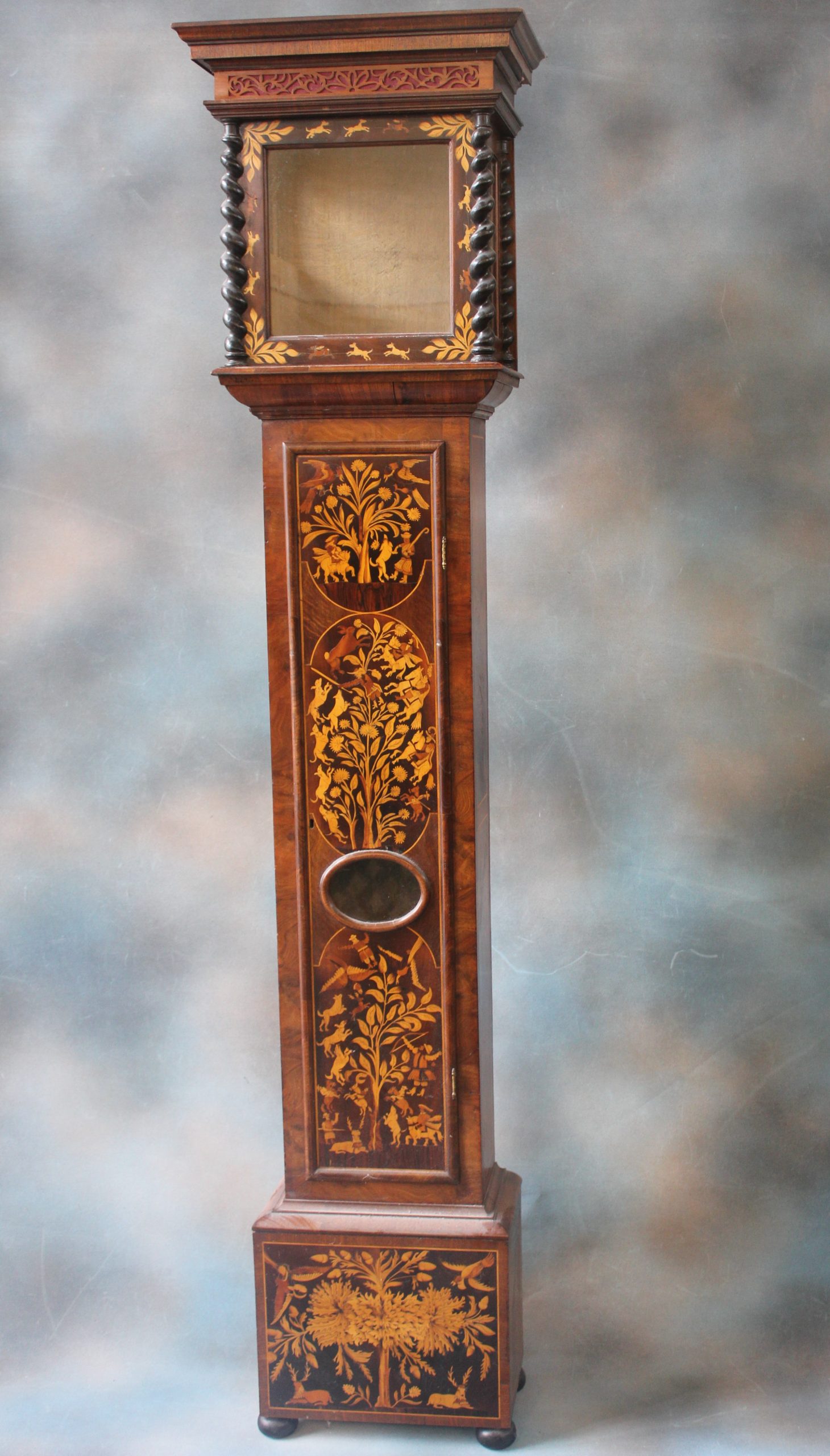 A 17th Century Style Marquetry Inlaid Longcase Clock Case. – Ibbett ...