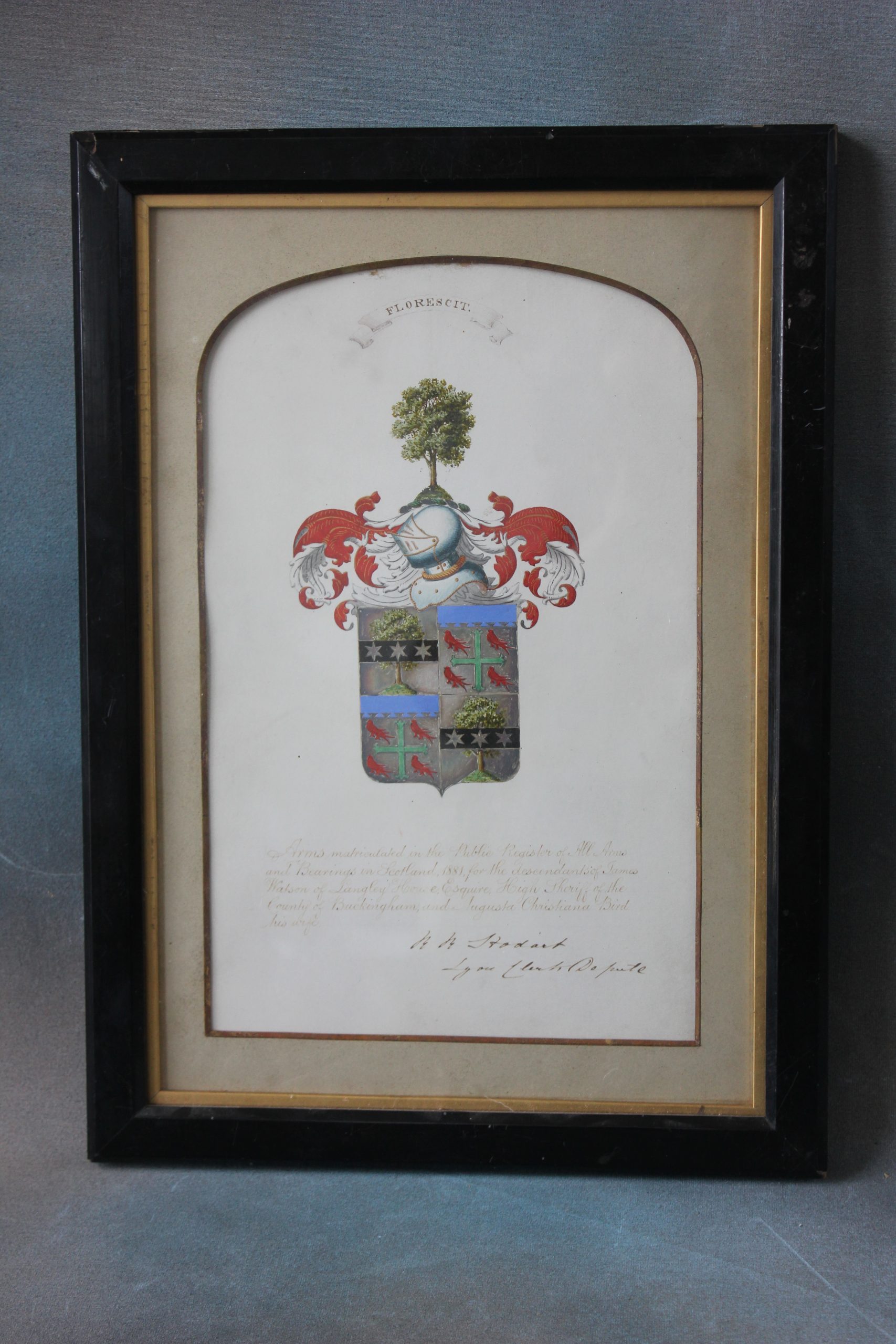 A Pair of Victorian Heraldic Crests, and Coats of Arms. – Ibbett Mosely ...